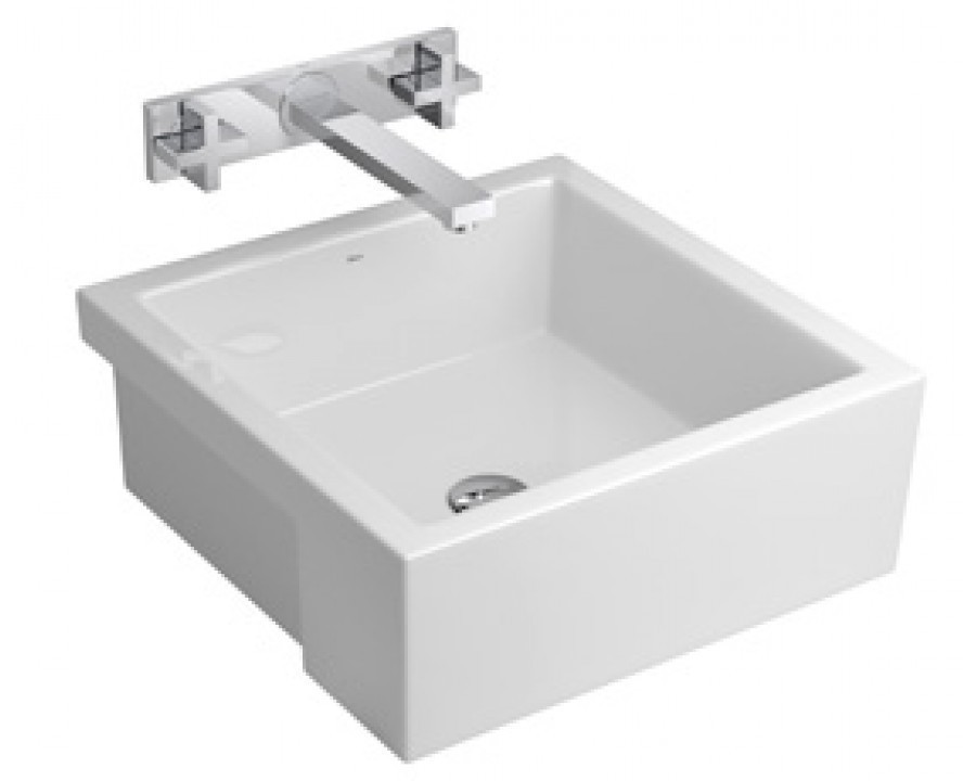 Deca cuba l830.17 semi-encaixe quadrado c/mesa 420mm branco nw